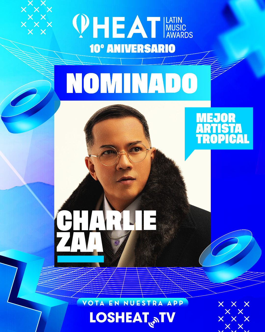 CHARLIE ZAA NOMINADO A LOS HEAT LATIN MUSIC AWARDS - El Flash de Soledad