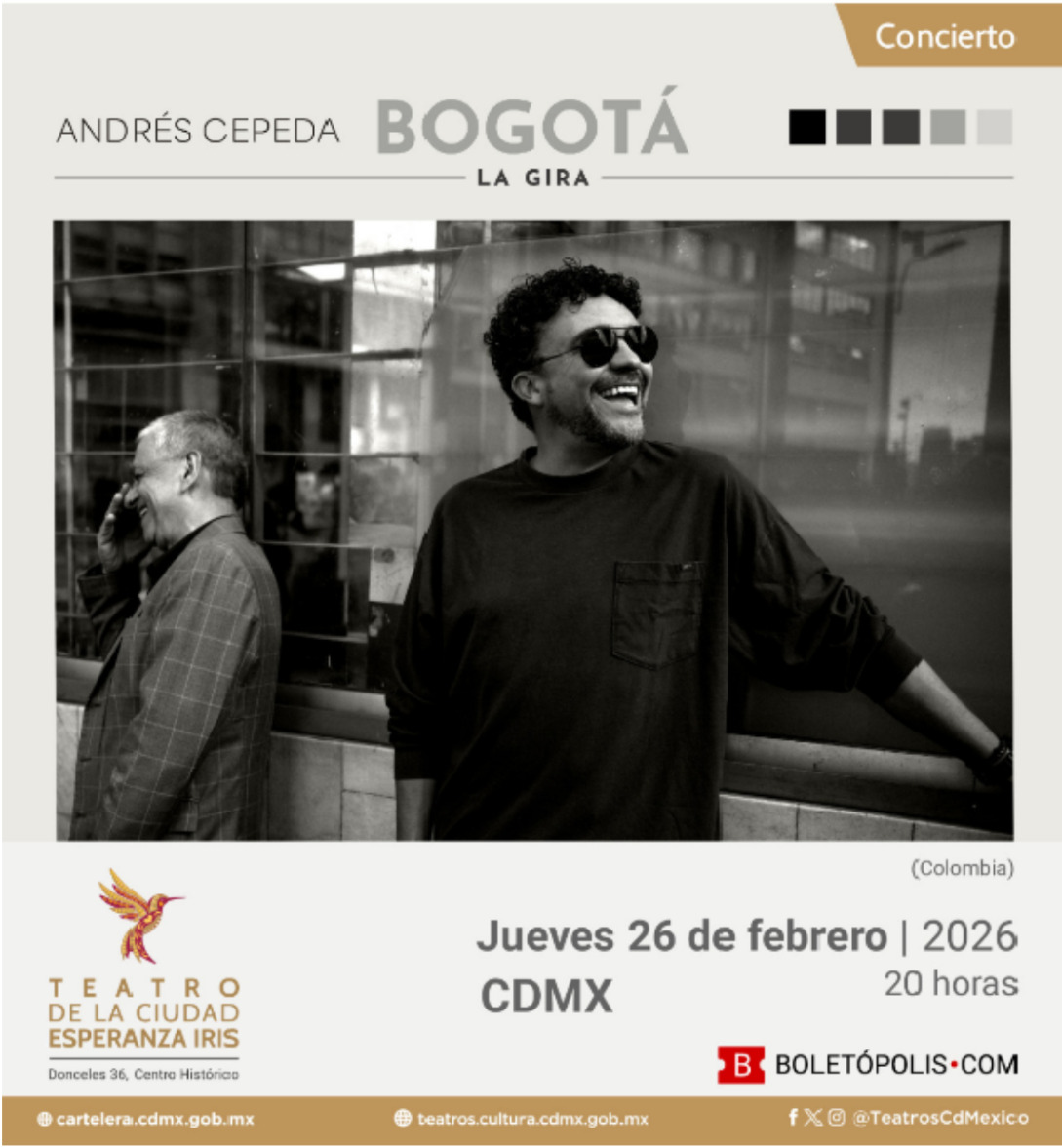 ANDRÉS CEPEDA REGRESA A MÉXICO CON SU TOUR “BOGOTÁ LA GIRA” - El Flash ...